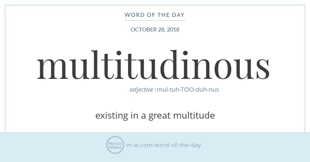 Word of the Day: Multitudinous | Merriam-Webster