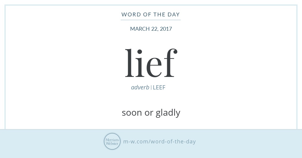 Word of the Day: Lief | Merriam-Webster