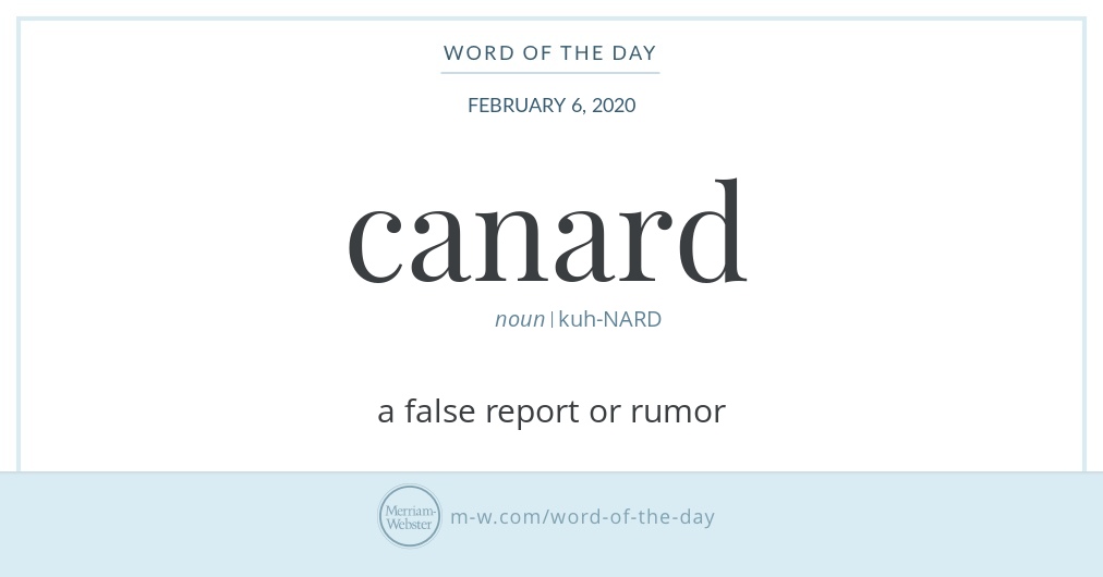 Word of the Day: Canard | Merriam-Webster