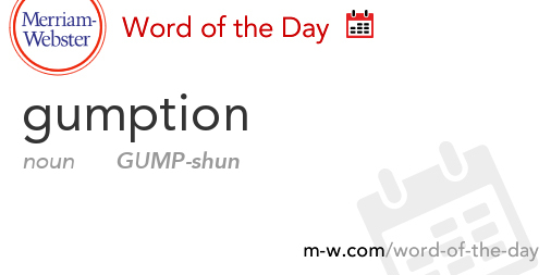 Word of the Day: Gumption | Merriam-Webster