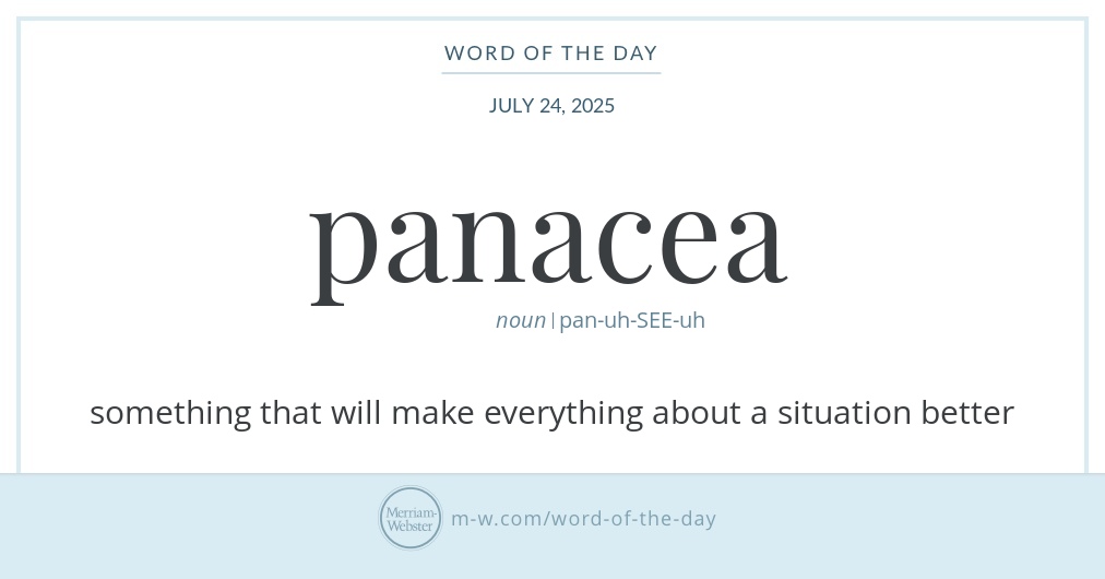 Word of the Day: Panacea | Merriam-Webster