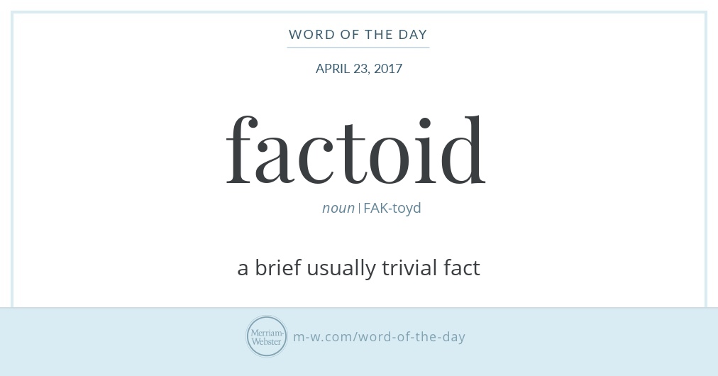 Word of the Day: Factoid | Merriam-Webster