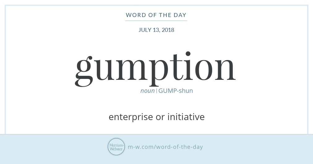 Word of the Day: Gumption | Merriam-Webster