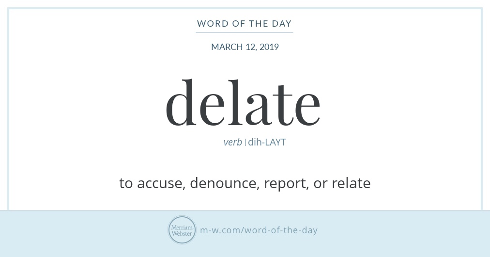 Word of the Day: Delate | Merriam-Webster