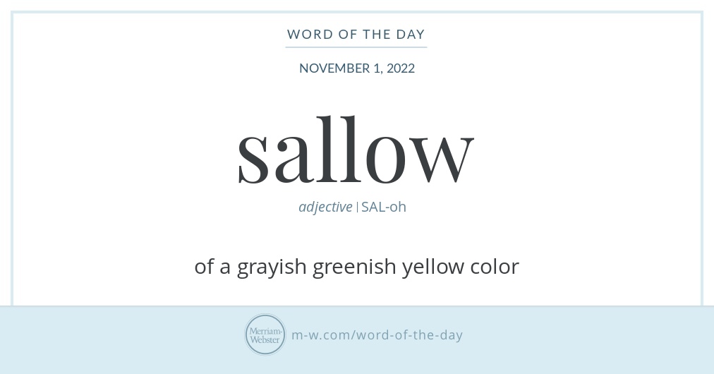 Word of the Day: Sallow | Merriam-Webster