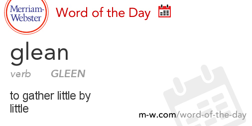 Word of the Day: Glean | Merriam-Webster