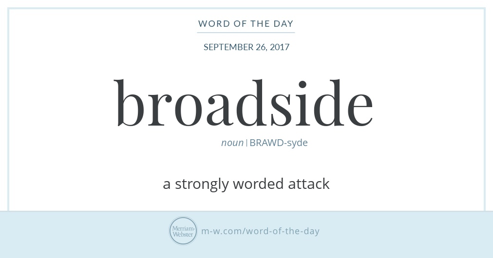 Word of the Day: Broadside | Merriam-Webster