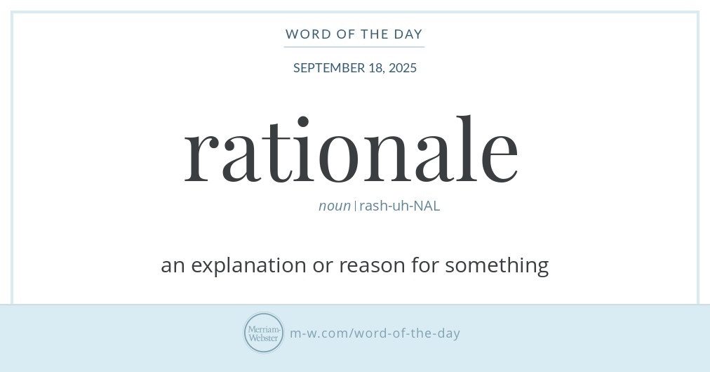 Word of the Day: Rationale | Merriam-Webster