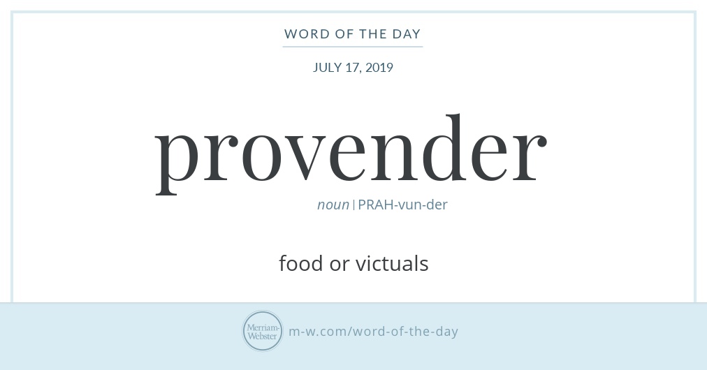 Word of the Day: Provender | Merriam-Webster