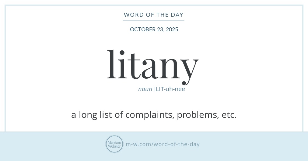 Word of the Day: Litany | Merriam-Webster